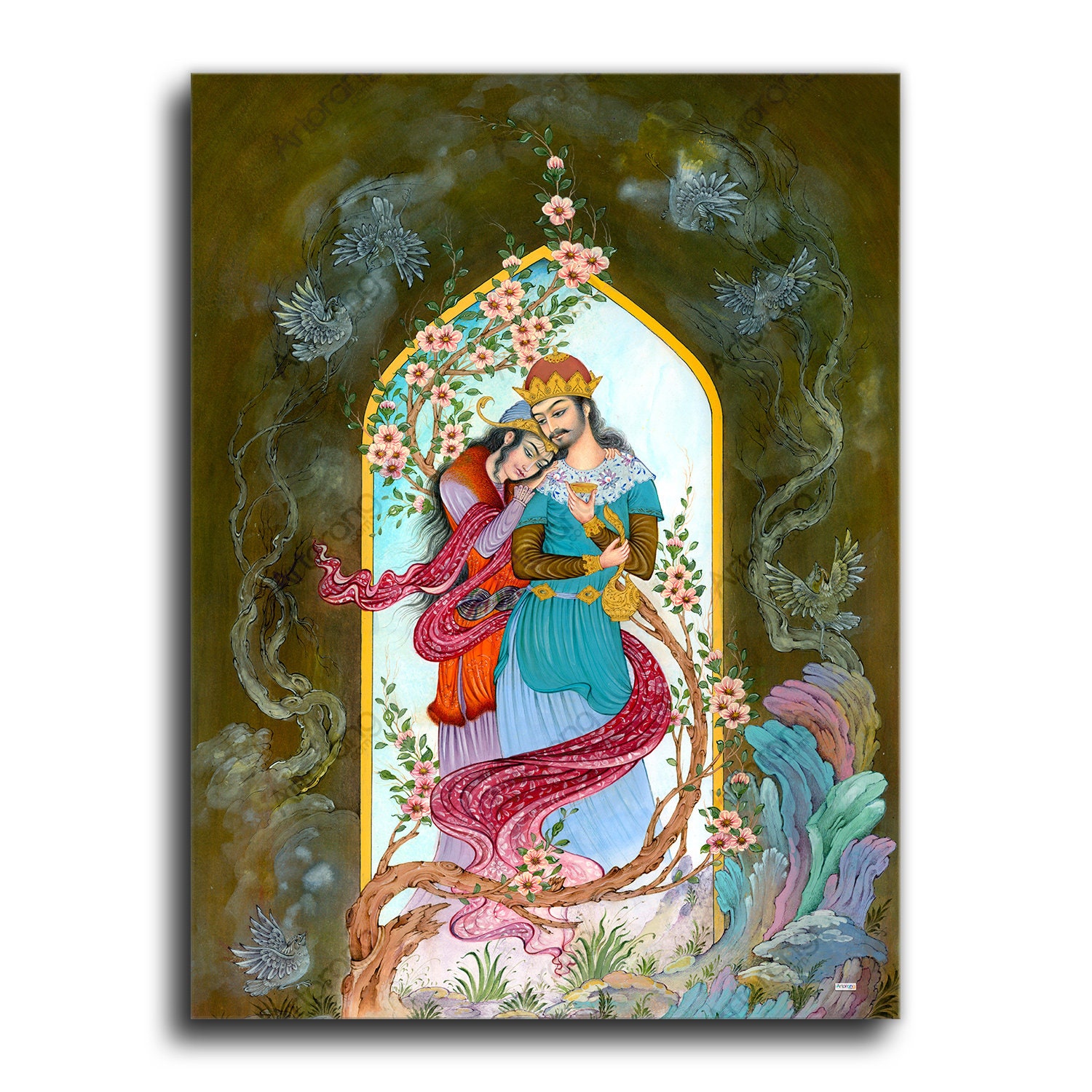 Layla and Majnun Persian Miniature Canvas Print - Etsy