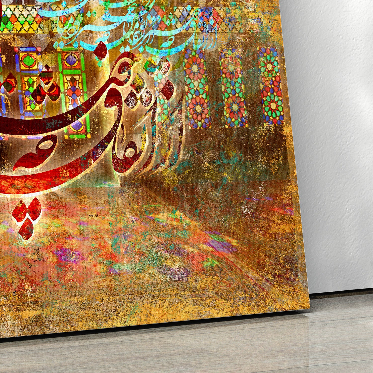Shiraz Pink Mosque Persian Calligraphy Art, Saadi Poem Wall Decor - Etsy