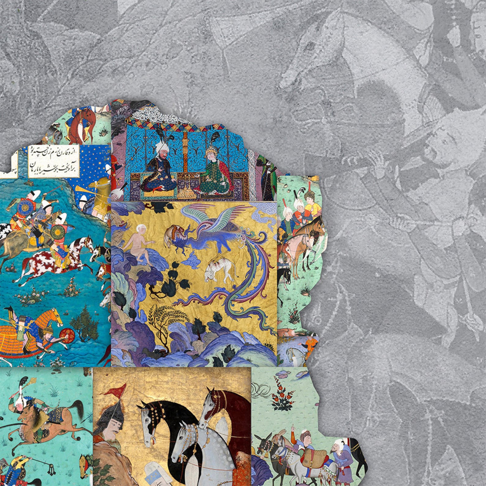 Shahnameh Miniatures Iran Map Canvas Print | Persian Art - Etsy