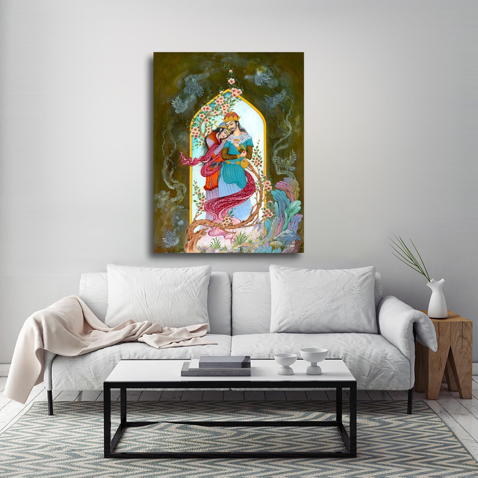 Layla and Majnun Persian Miniature Canvas Print - Etsy