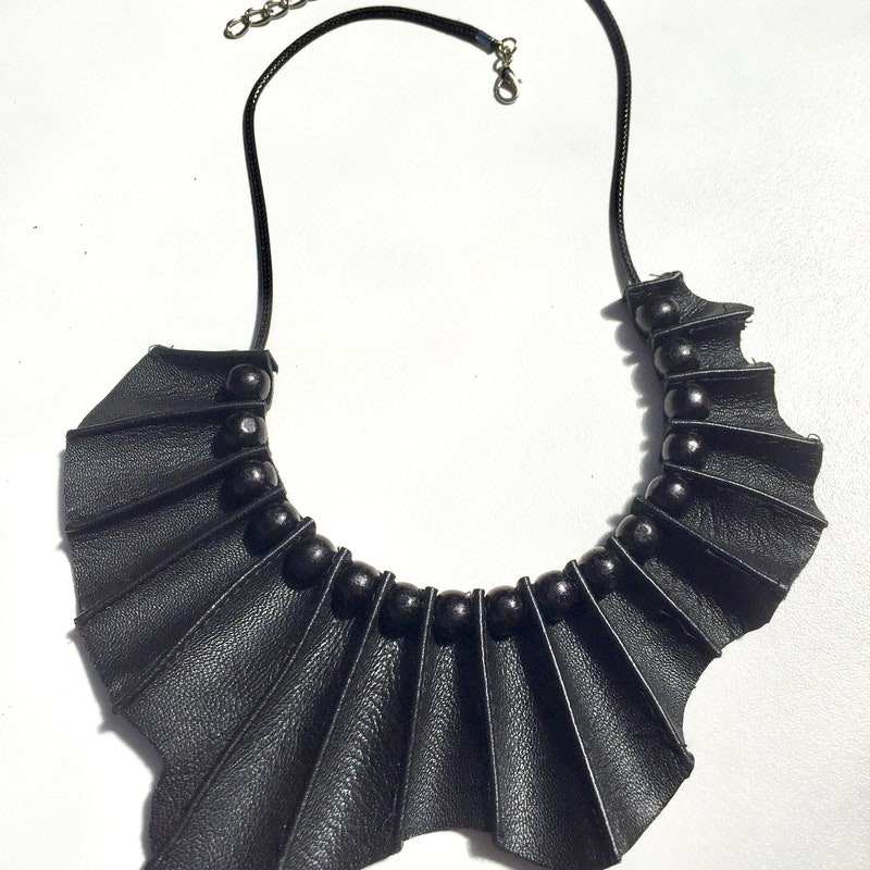 Leather Necklace Bib - Etsy