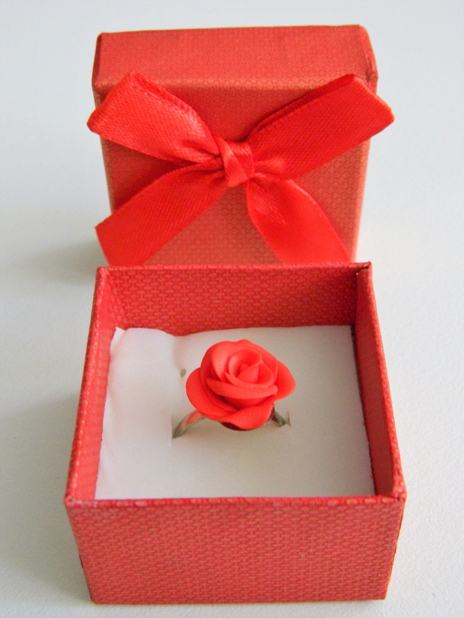Ring/ Rose Charm/polymer Clay/ Handmade/ Red Base / Polymer - Etsy