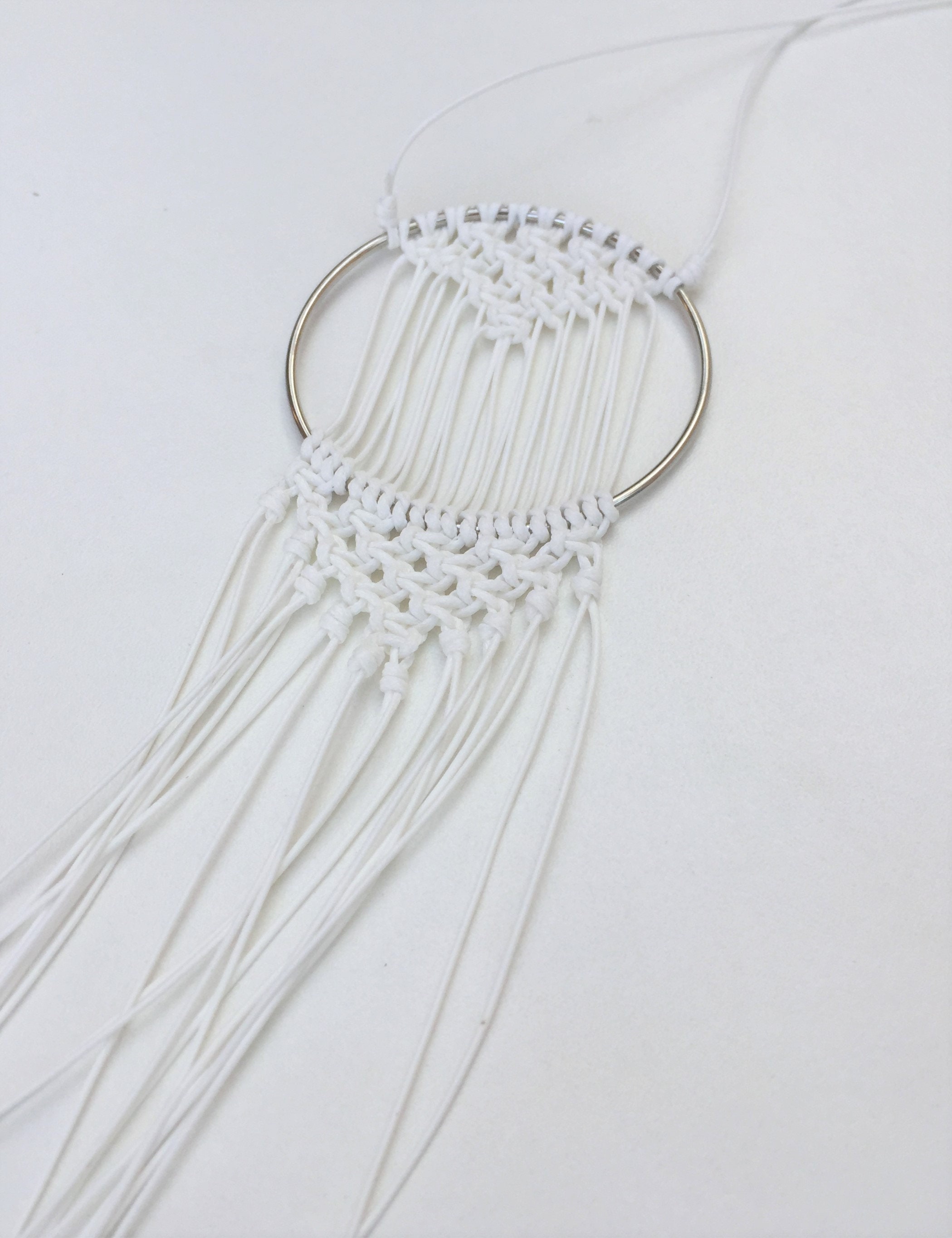 Beautiful White Macrame Necklace / Boho Necklace/ Handmade - Etsy