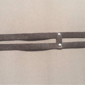 Genuine Black Leather Choker / Two Straps With Rivets / 1 Cm Wide Soft ...