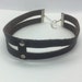 Genuine Black Leather Choker / Two Straps With Rivets / 1 Cm - Etsy