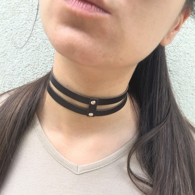 Leather Choker - Etsy