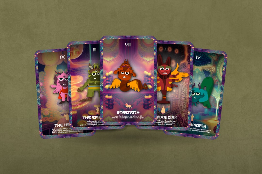 We Come in Peace - Monster Tarot - Major Arcana - Tarot Cards - Etsy