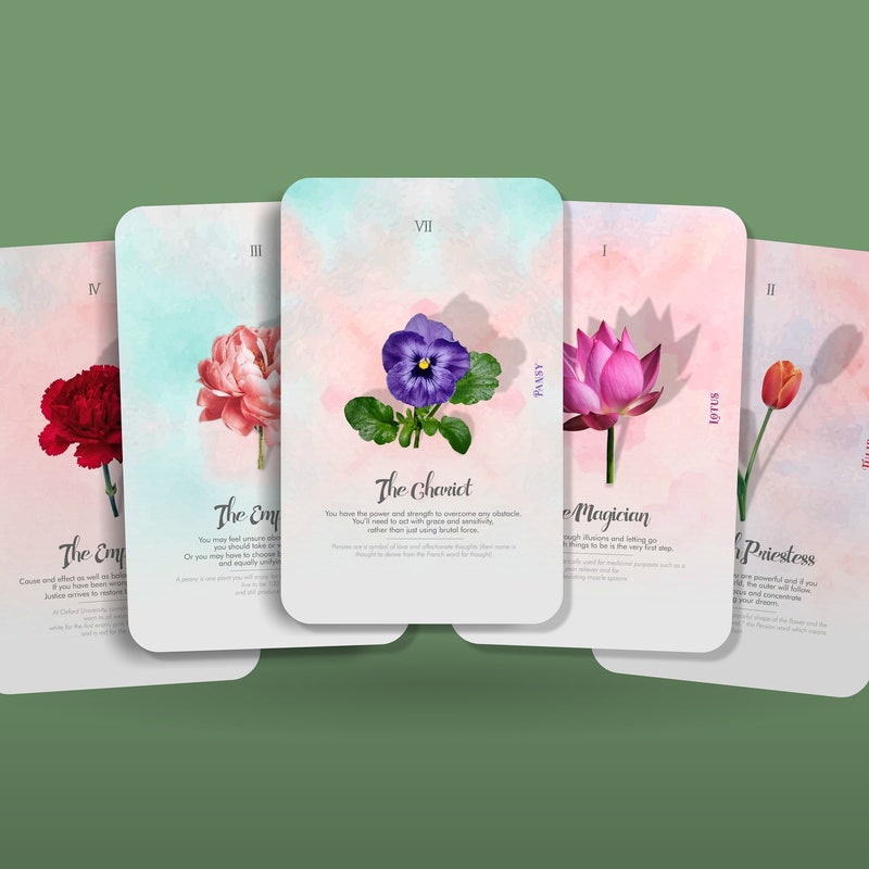 Tarot Card Deck Flower - Etsy