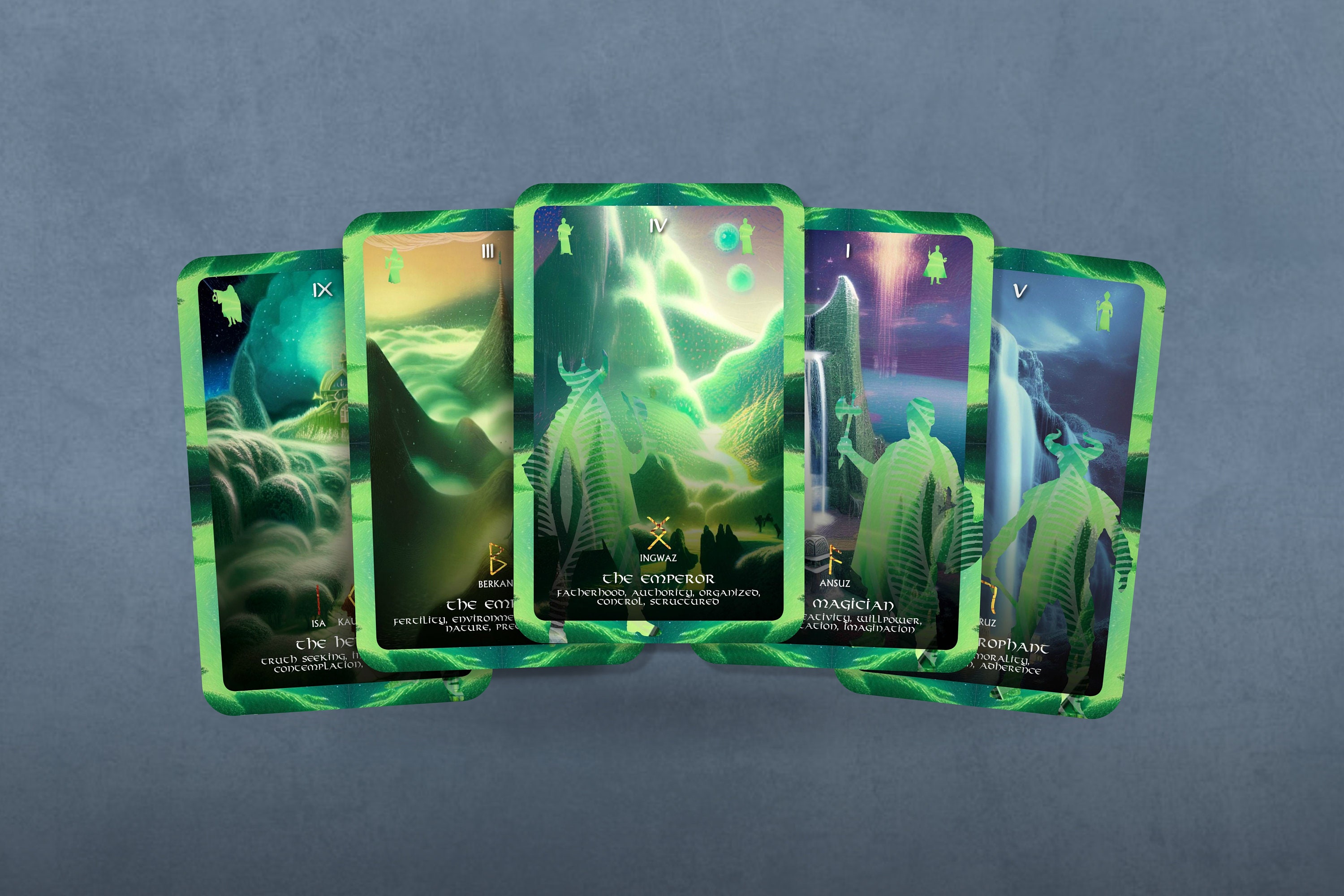 Valhalla Major Arcana and Runes Correspondence Nordic Cards Norse Cards ...