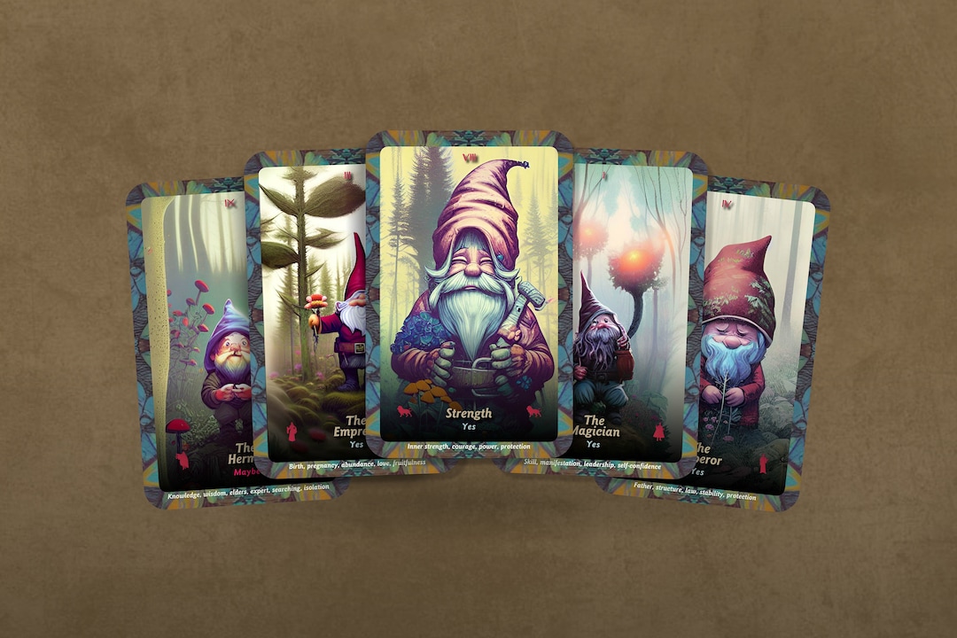 Gnomes Tarot - Major Arcana - 22 Gnomes Cards - Garden Gnomes Insights ...