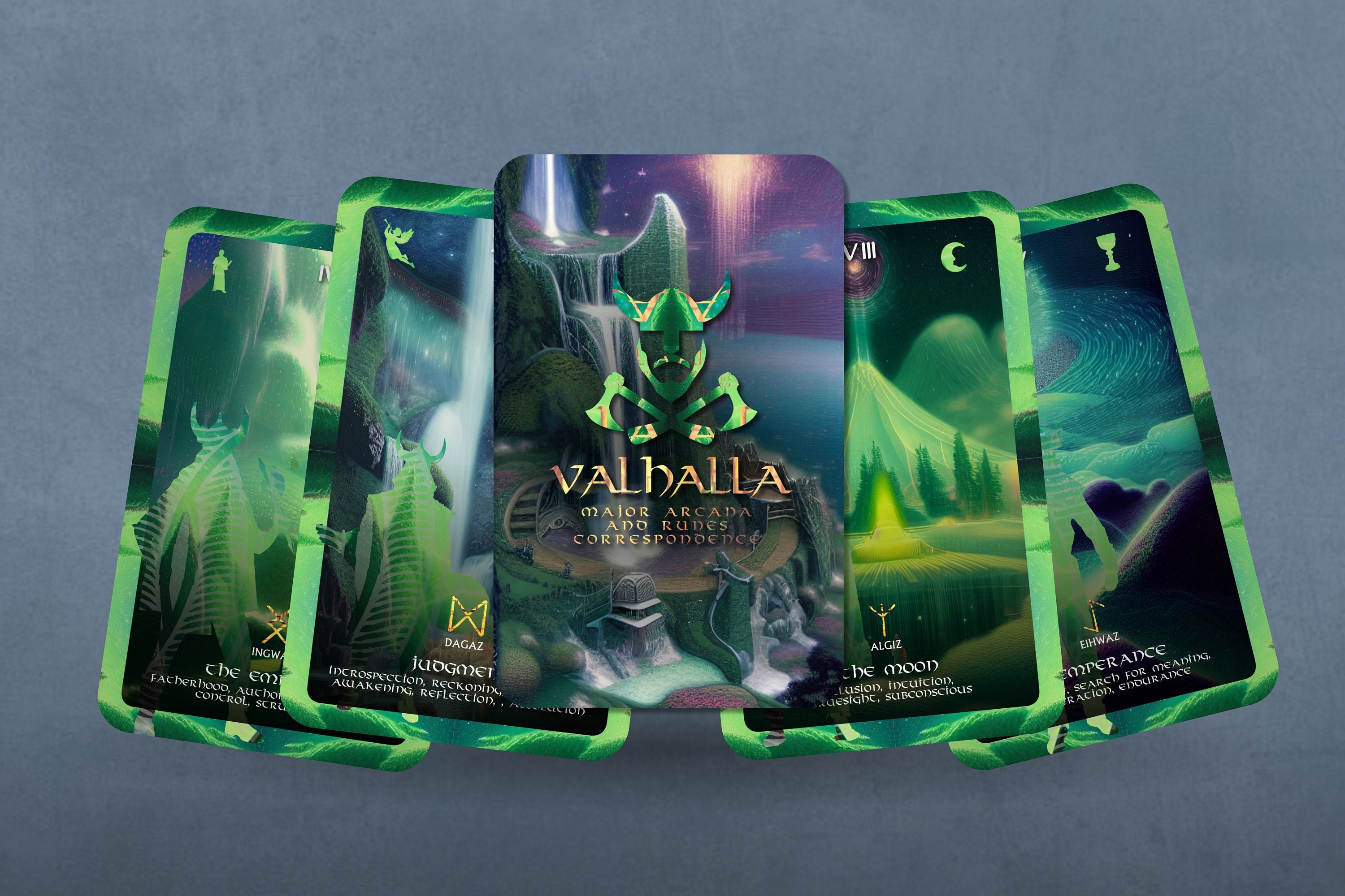 Valhalla Major Arcana and Runes Correspondence Nordic Cards Norse Cards ...