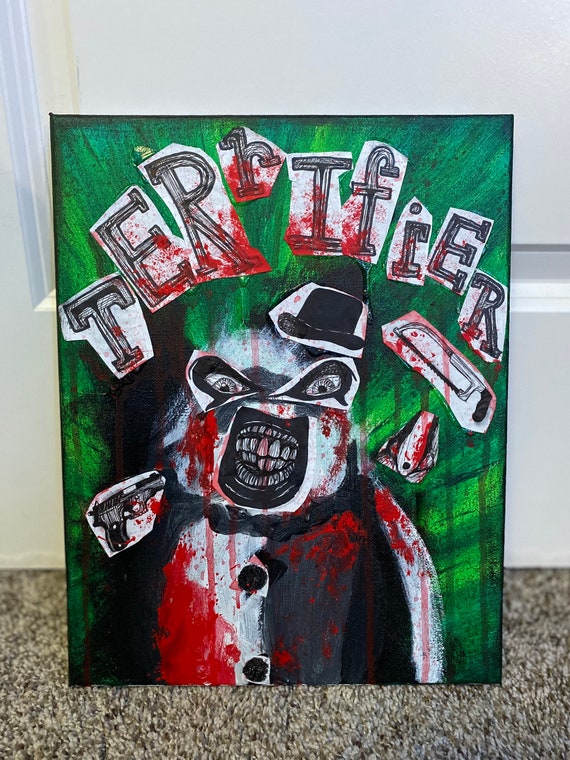 Terrifier Art the Clown Pintura collage acrílico/papel - Etsy México