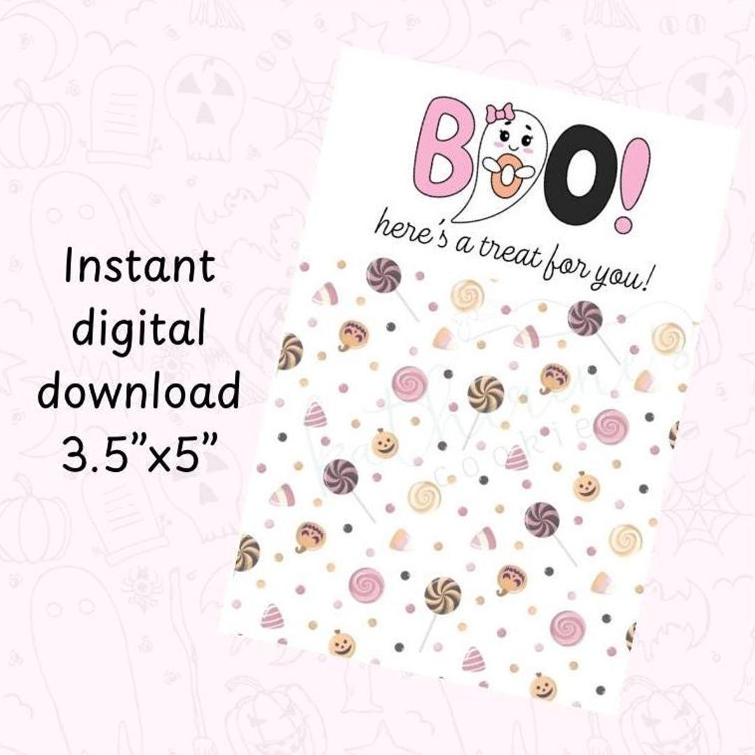Boo Heres a Treat for You Halloween Printable 3.5x5 Cookie Card - Etsy