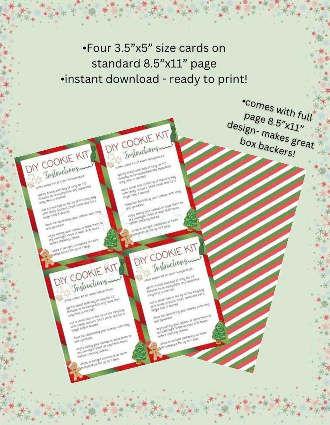 Christmas DIY Cookie Kit Instructions Card (digital Download) - Etsy