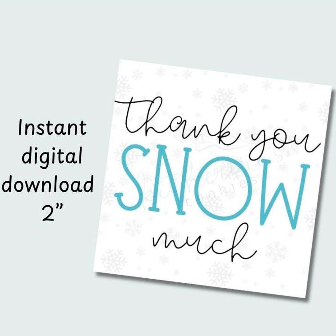 Thank You Snow Much Christmas Printable 2” Cookie Tag Teacher Gift ...