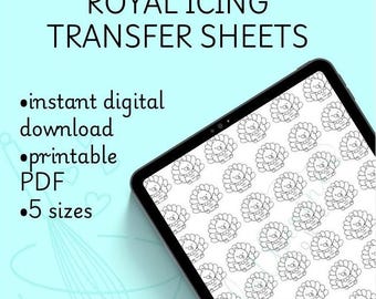 Cooked Turkey Royal Icing Transfer Sheet Printable Turkey Icing ...