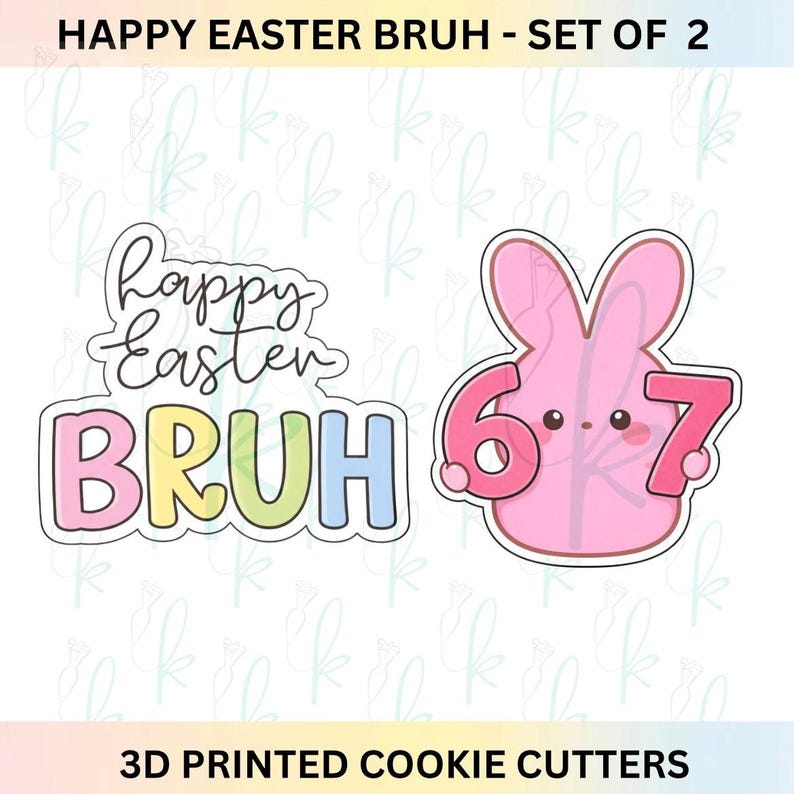 Happy Easter Bruh - Set of 2 3D Printed Cookie Cutters - Etsy