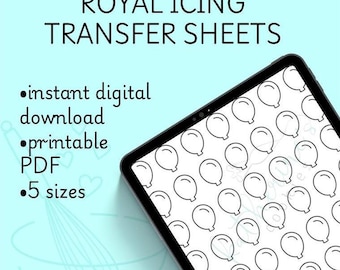 Balloon Royal Icing Transfer Template Printable Balloon Icing Transfer ...