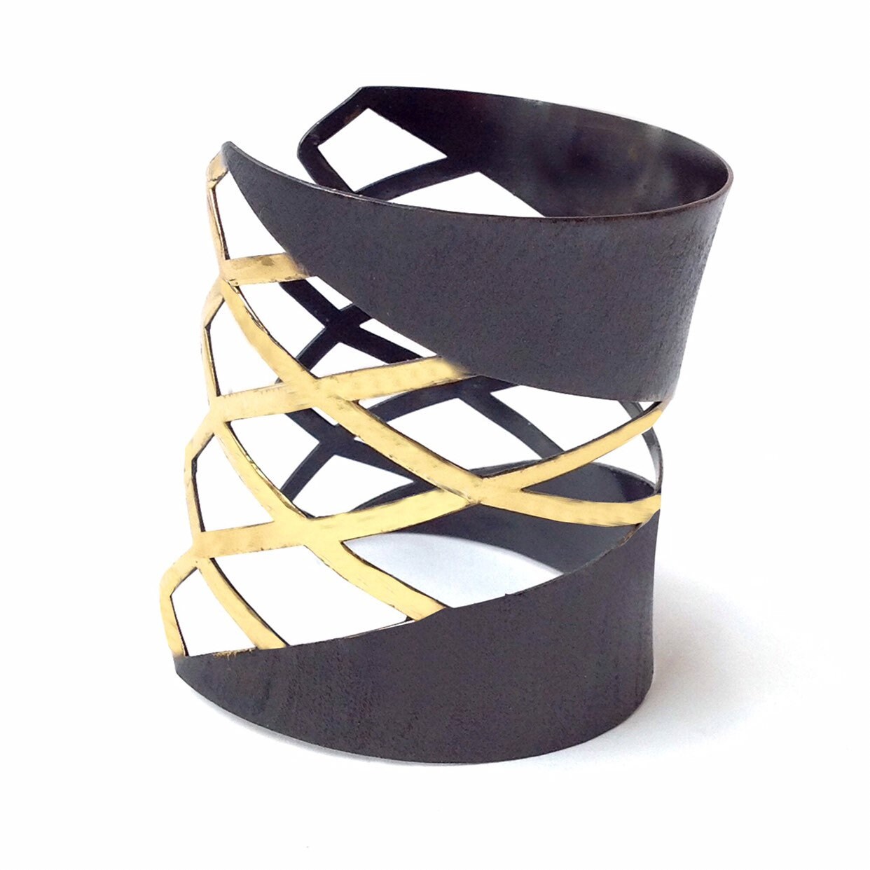 Gemischte Metall Manschette breite Manschette Armband gold | Etsy