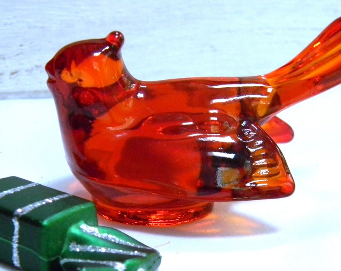 Royal RUBY RED Glass Cardinal - Art Glass Suncatcher/window Ornament ...