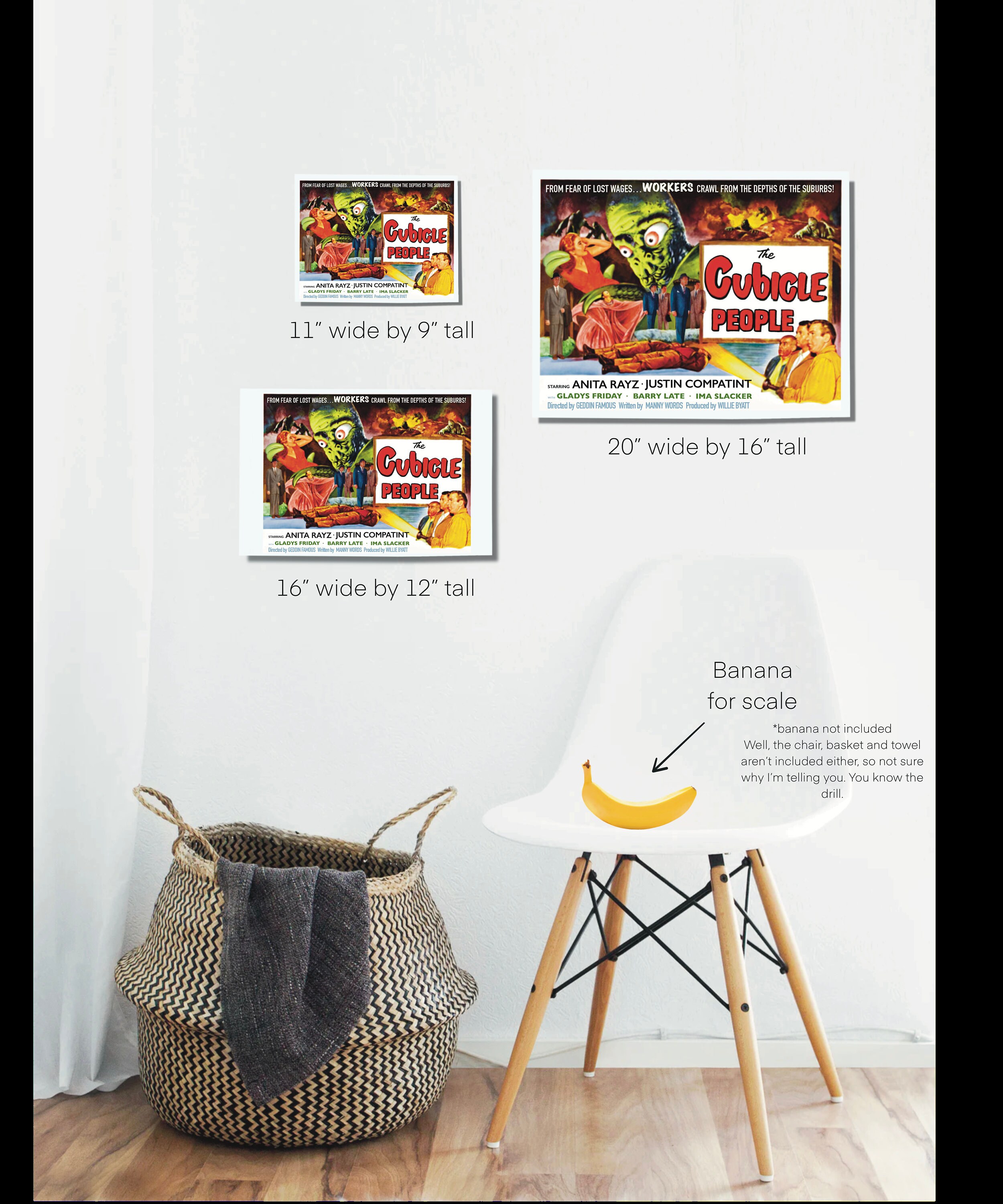 Cubicle People Poster Classic Horror Movie Parody Office Work Funny ...