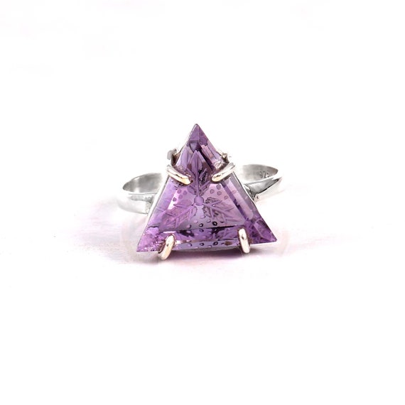 Unique Natural Amethyst Fantasy Cut Gemstone 925 Sterling - Etsy