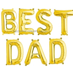 16 Best Dad /gold/silver/blue Balloons Letters Banner - Etsy