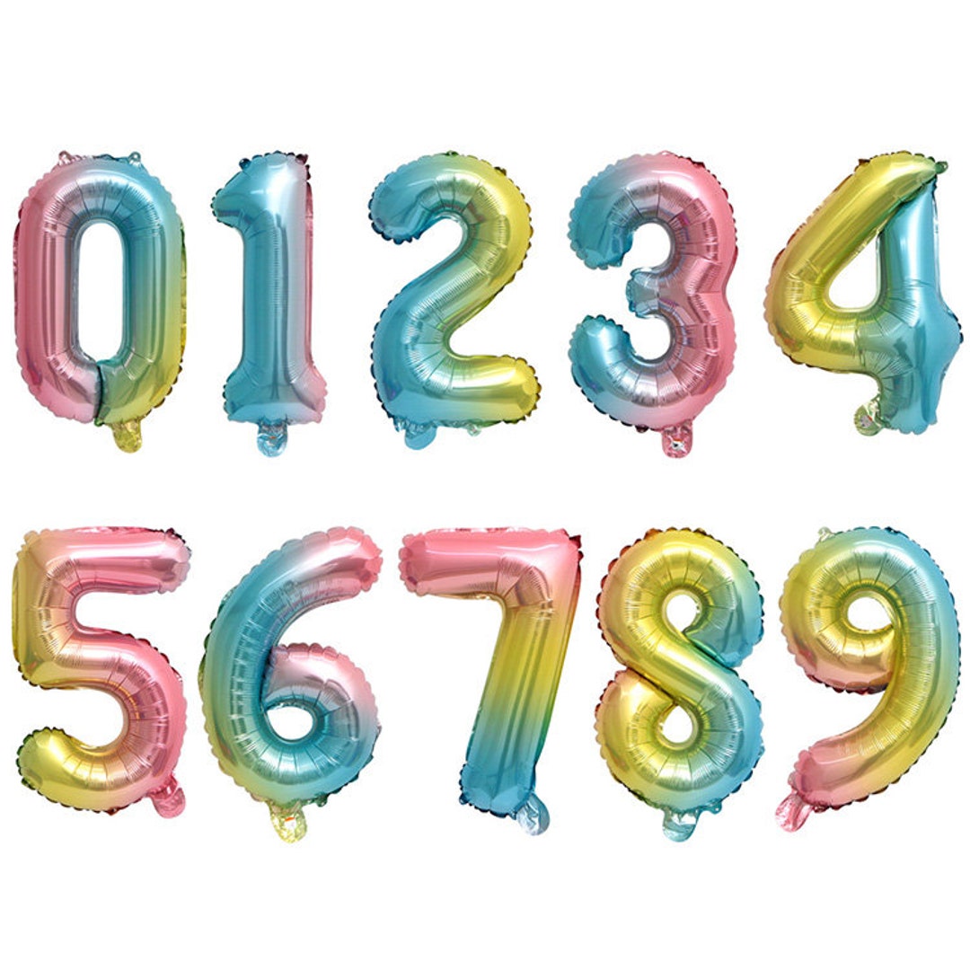 16 Giant Birthday Foil Number Balloon Rainbow Gradient - Etsy
