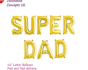 16 Best Dad /gold/silver/blue Balloons Letters Banner - Etsy