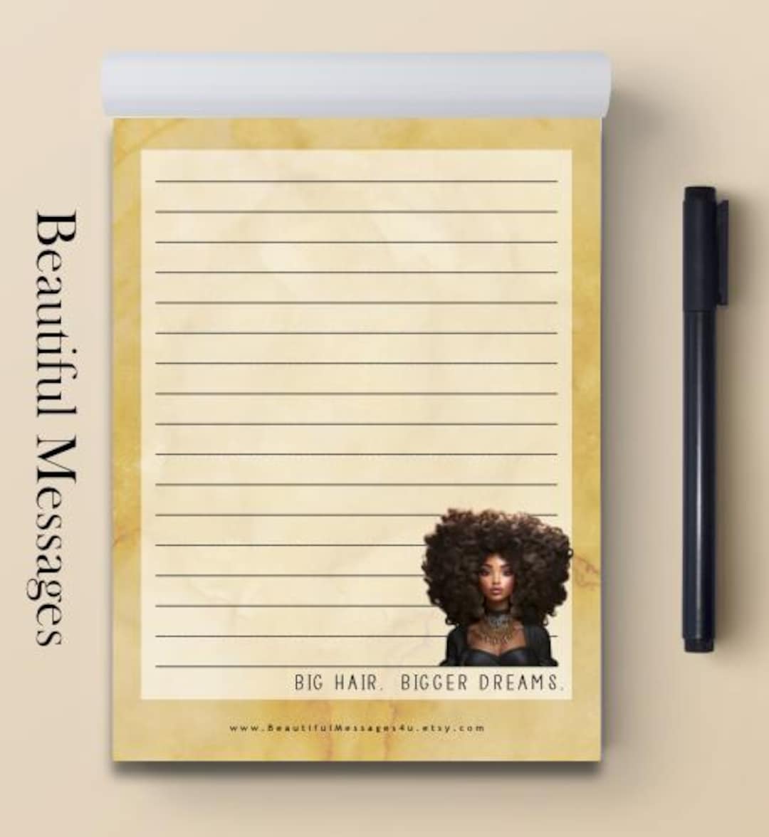 Big Hair Bigger Dreams - 5x7 Notepad - Memo Pad - Personalized Pad - to ...