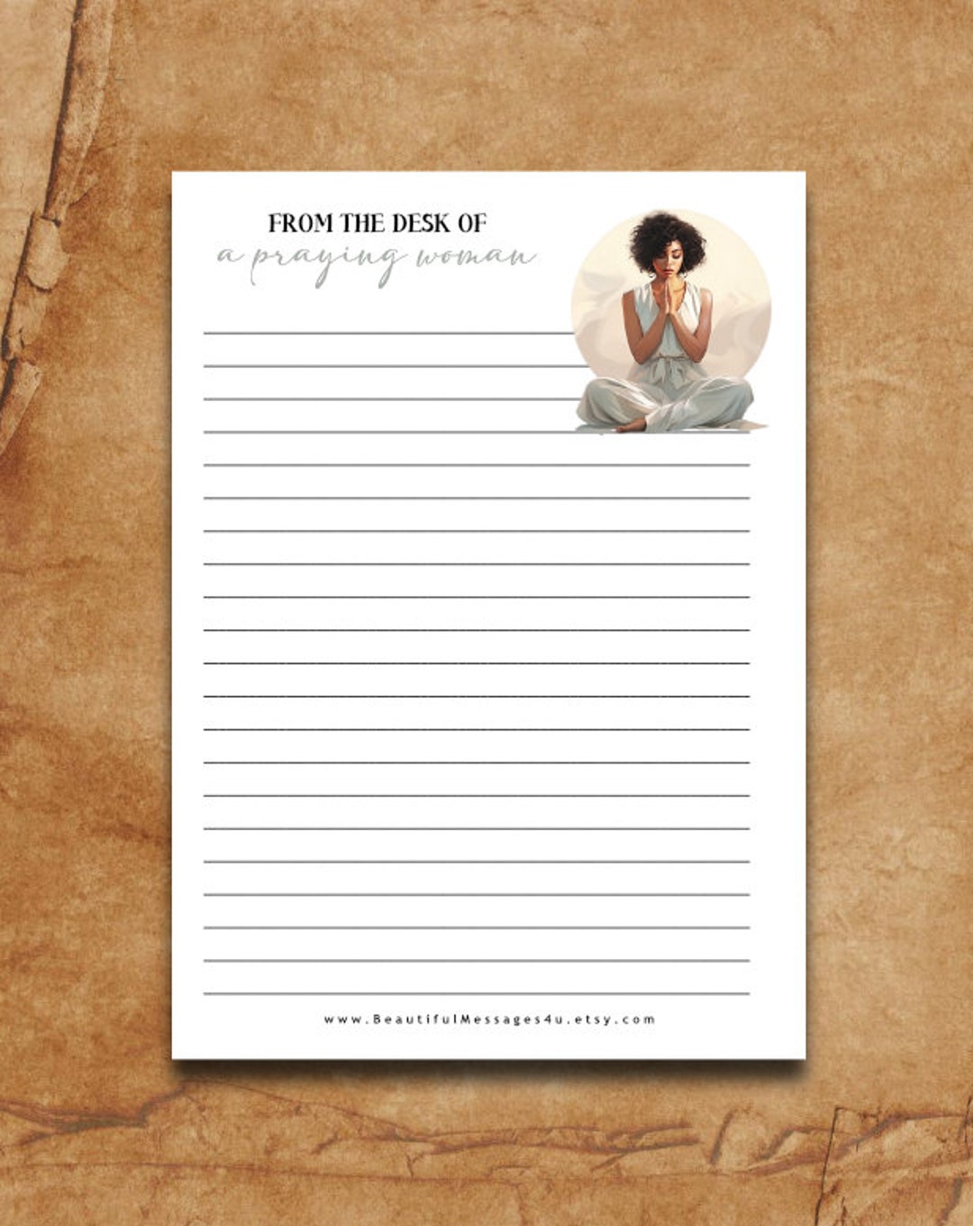A Praying Woman 5x7 Notepad Memo Pad Personalized Pad - Etsy