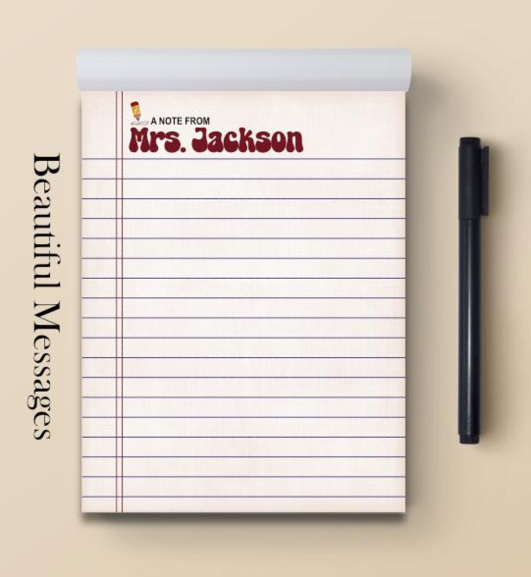 A Note From - 5x7 Notepad - Memo Pad - Personalized Pad - to Do List ...