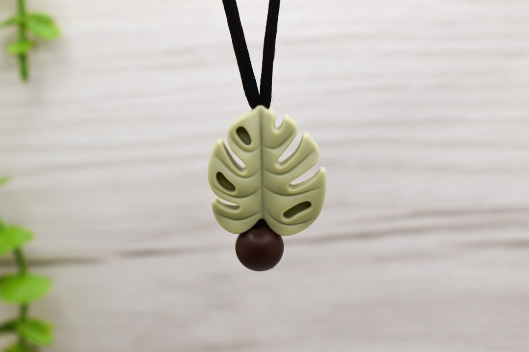 Monstera Leaf Necklace | Sensory Fidget Necklace | Fidget Jewelry - Etsy