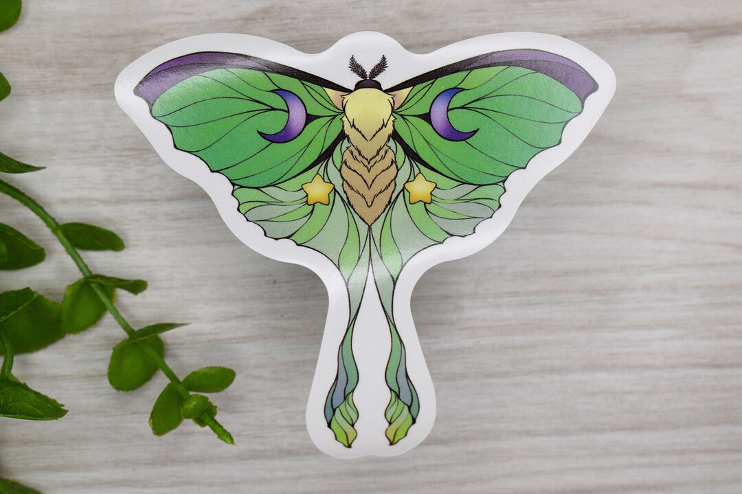 Luna Moth Sticker | Moth Sticker | Bug Sticker | Moth Decal - Etsy