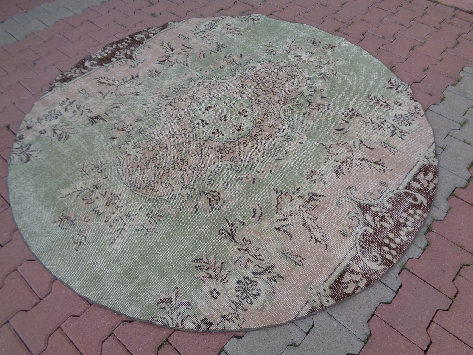 Round Rugvintage Circle Rugdining Table Rug Orient | Etsy