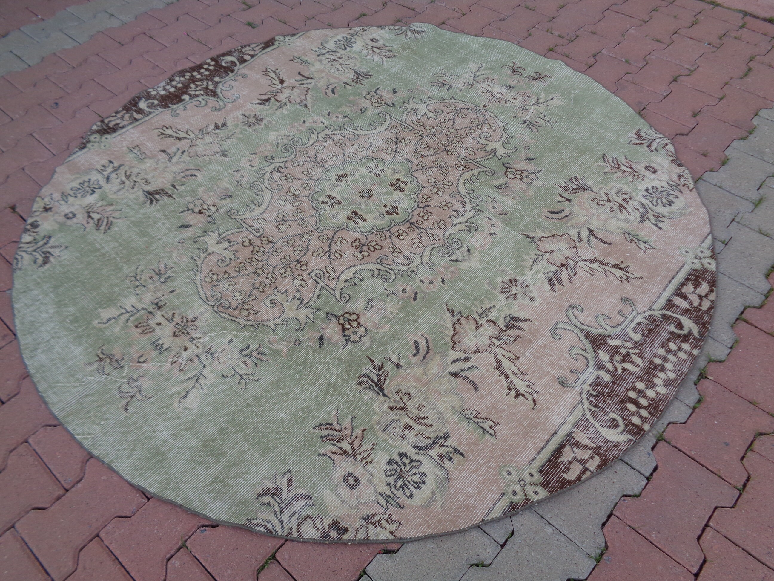 Round Rugvintage Circle Rugdining Table Rug Orient | Etsy