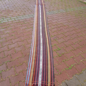 23 X 1.3 Ft Extra Long Narrow Kilim Runner Rug, Striped Handmade Runner ...