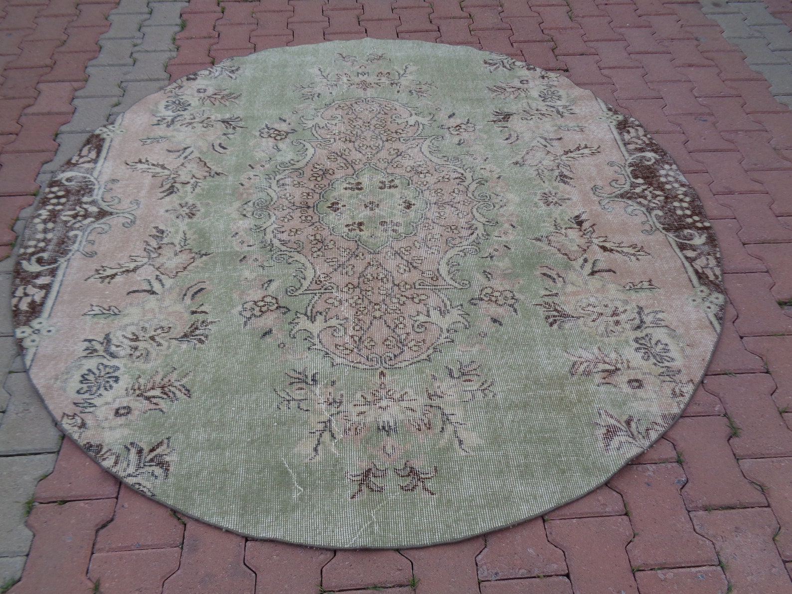 Round Rugvintage Circle Rugdining Table Rug Orient | Etsy