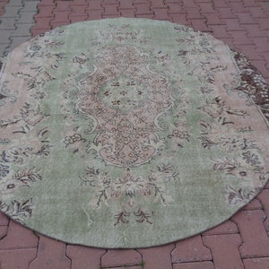 Round Rug,vintage Circle Rug,dining Table Rug, Orient Rug6' 2''x6' 2 ...
