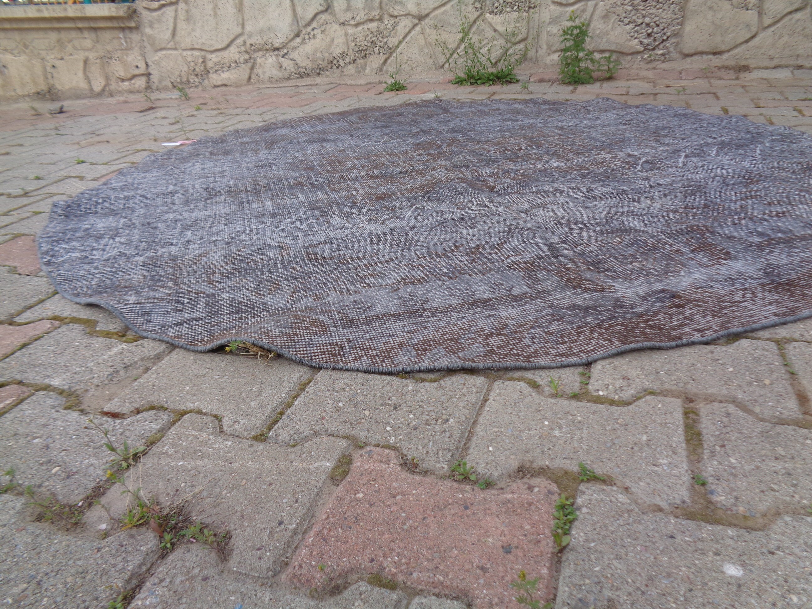 Round RugSmall Circle RugOverdyed Vintage RugShower Mat 6 | Etsy