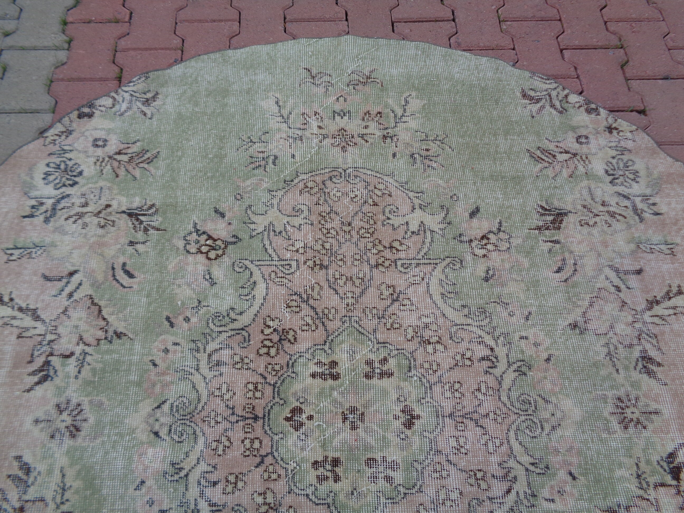 Round Rugvintage Circle Rugdining Table Rug Orient | Etsy