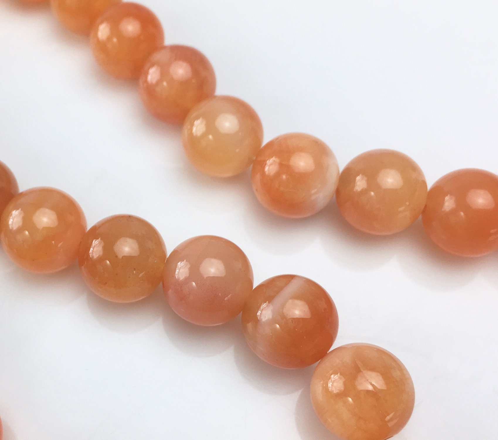 15 Strand 12mm Orange Agate Round Gemstone Beads - Etsy España