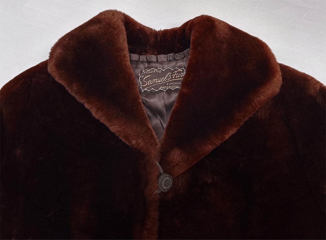 Gorgeous Vintage Mouton Lamb Fur Coat Chestnut Brown Handmade Samuel's ...