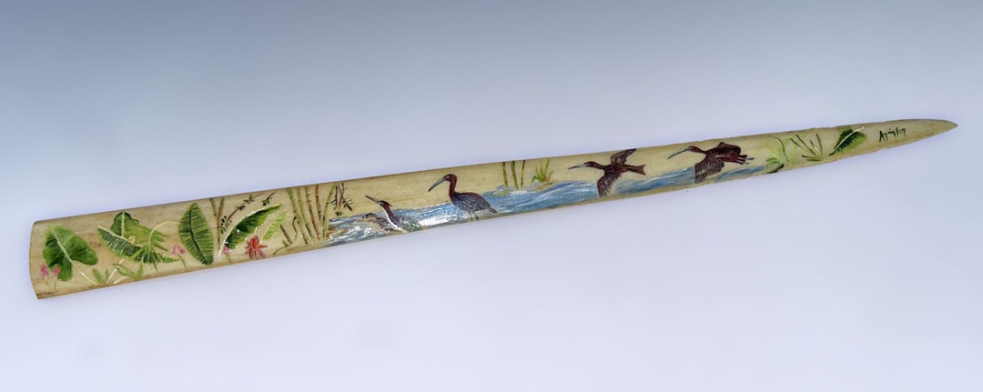 Hand Painted Genuine Swordfish Bill Nautical Art Seaside Tropical Decor ...