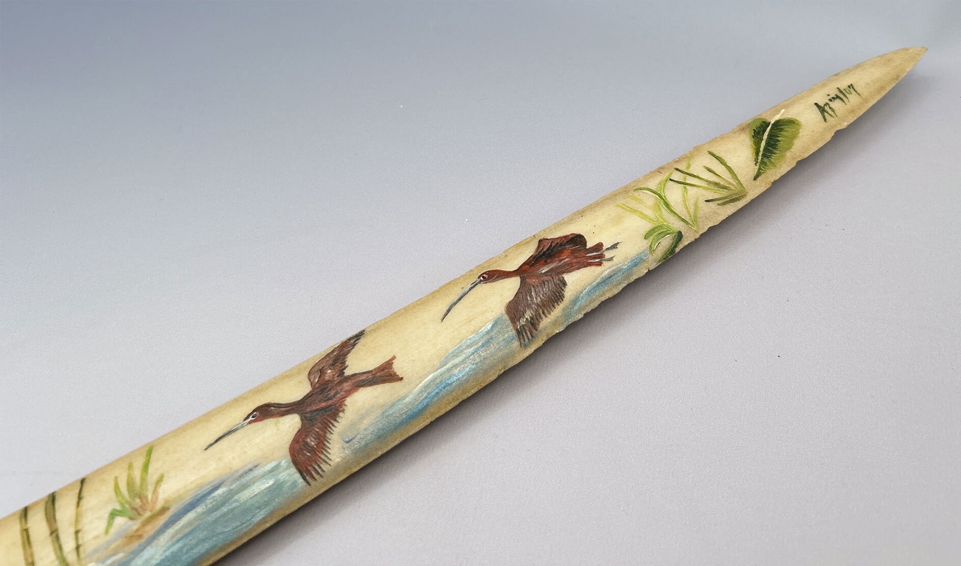 Hand Painted Genuine Swordfish Bill Nautical Art Seaside Tropical Decor ...