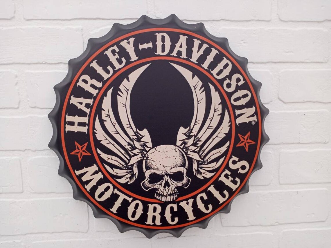 14inc Harley Davidson Metal Sign For Man Cave Shop Garage Etsy