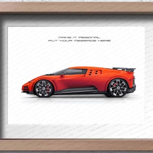 Bugatti Centodieci Personalise Poster for Car Lovers / Hand Made Art ...