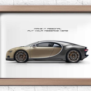 Bugatti Chiron Personalise Poster for Car Lovers / Hand Made Art Work ...