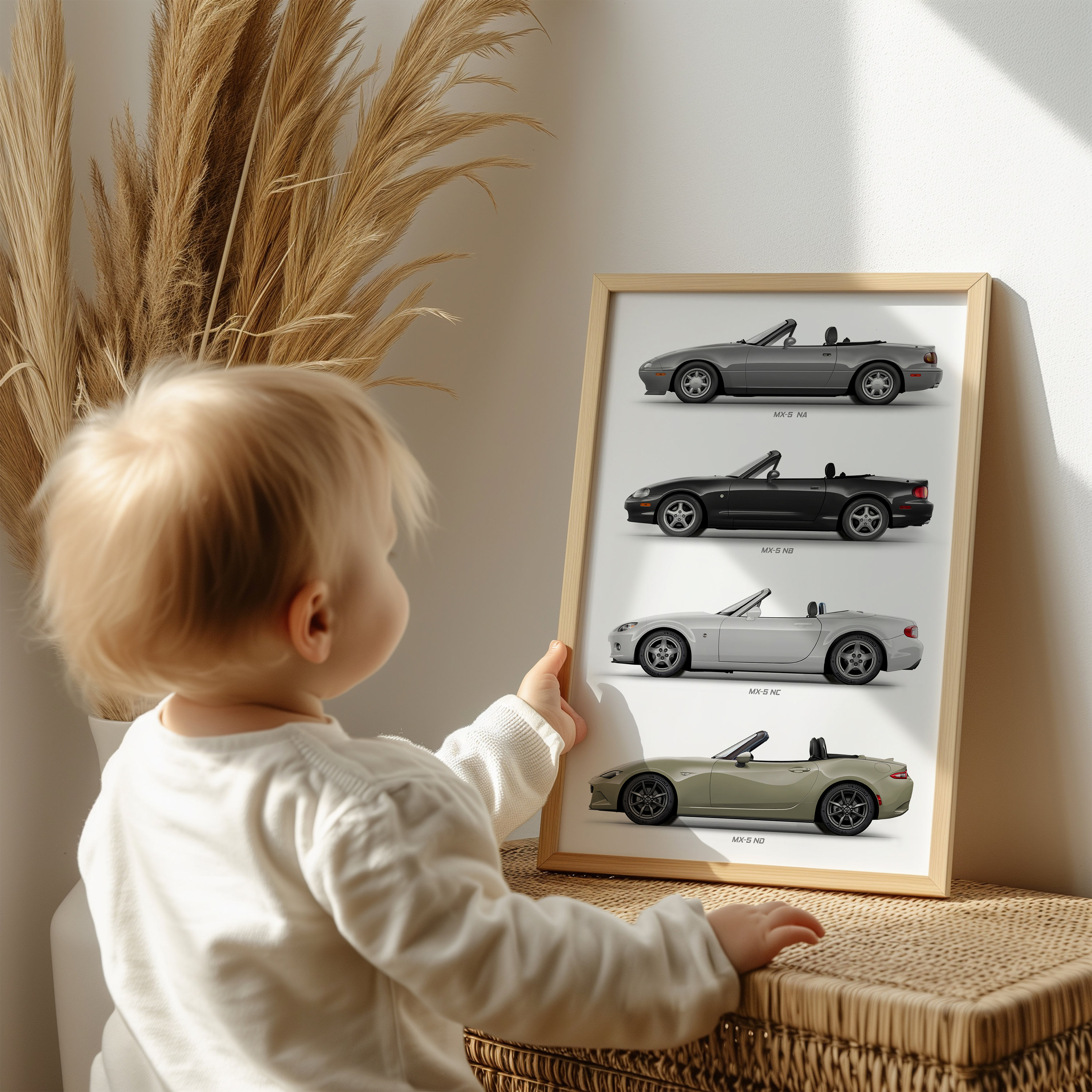 Mazda MX5 Miata Generations Evolutions Poster, Gift for Car Lovers ...