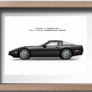 Chevrolet Corvette C4 Personalise Poster for Car Lovers / Hand Made Art ...